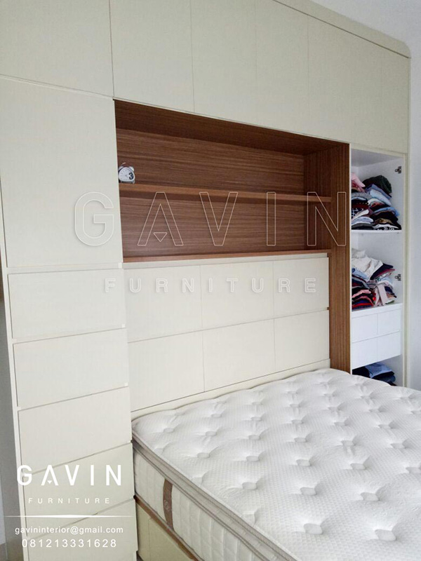 Headboard Minimalis Dengan Dipan Finishing HPL Project Di Cakung ...