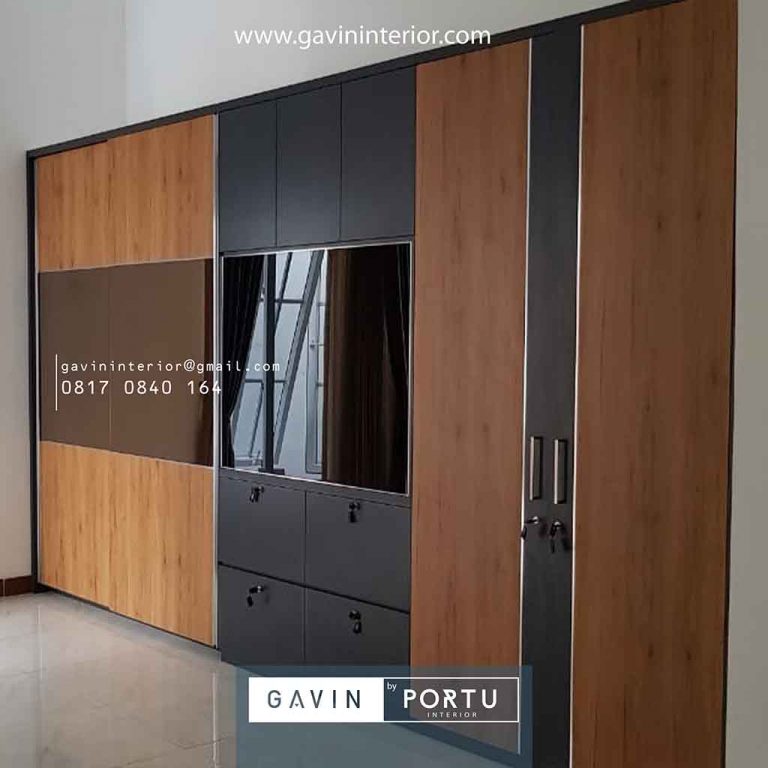 Contoh Lemari Pakaian Sliding Kaca Minimalis Project Perumahan Taman ...